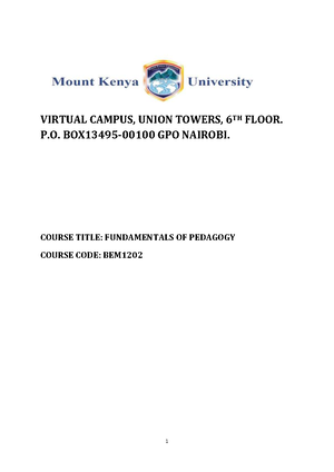 Common units past papers mku - Education - Studocu