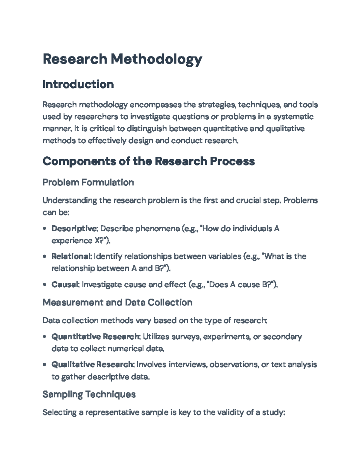Research Methodology Overview: Techniques and Processes for Study ...