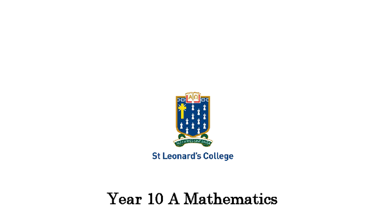 Year 10A revision booklet - Year 10 A Mathematics EXAM REVISION BOOKLET ...
