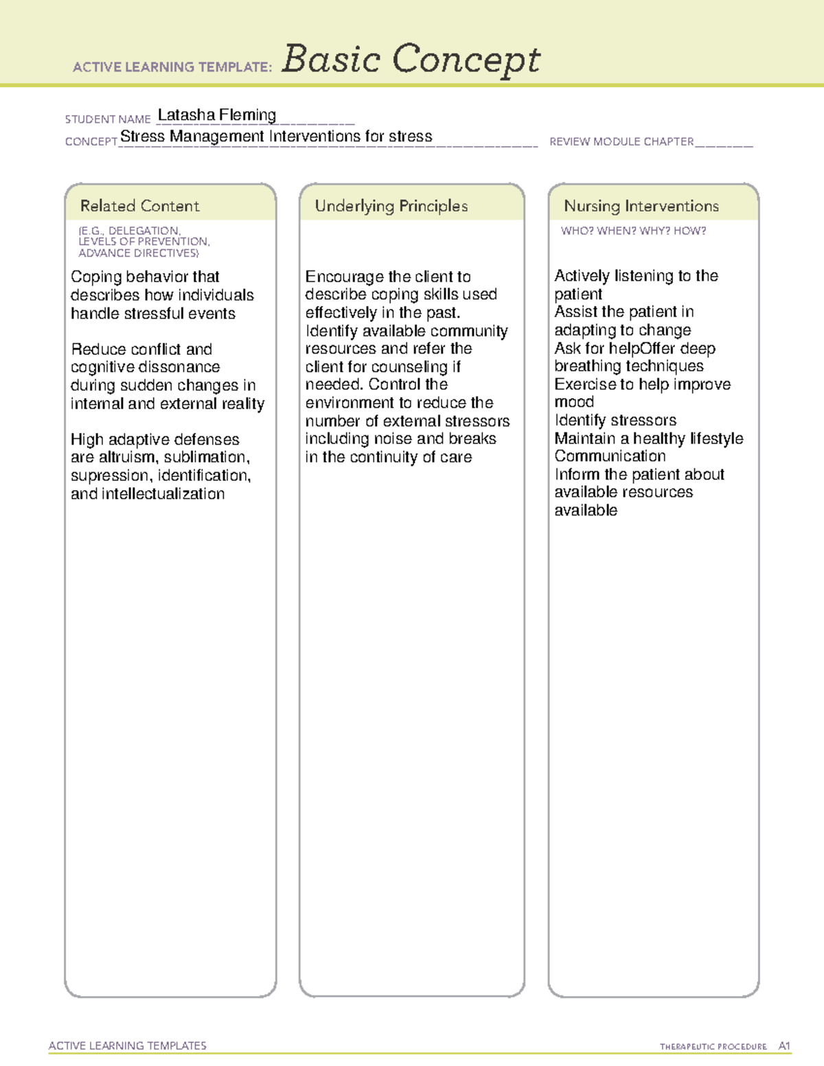 Basic Concepts of ALT Stress Management: A Review for Students - Studocu