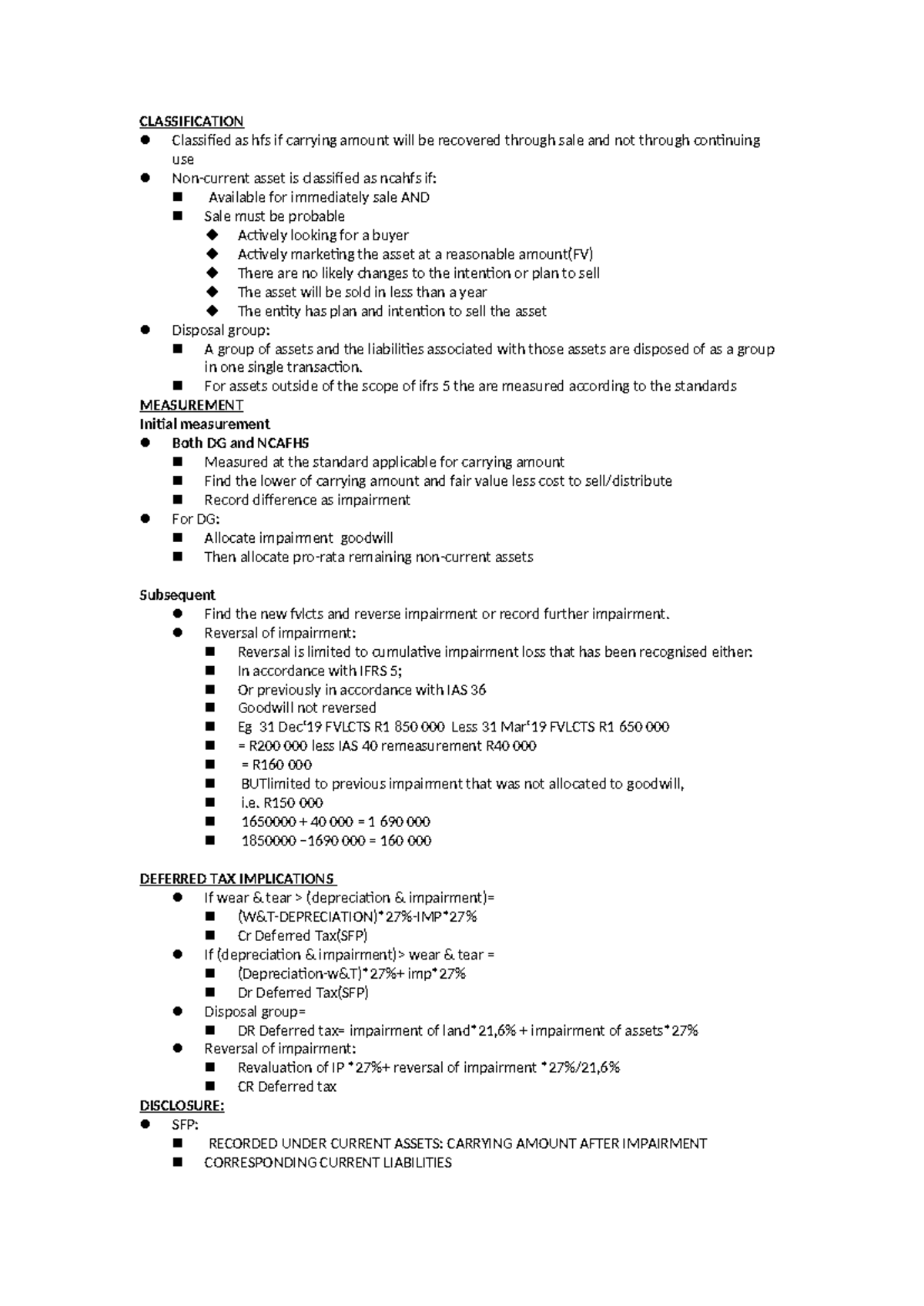 IAS 36 - Impairment: Classification, Measurement, and Disclosure Notes ...