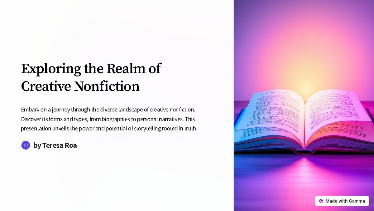 Exploring the Realm of Creative Nonfiction - Exploring the Realm of ...