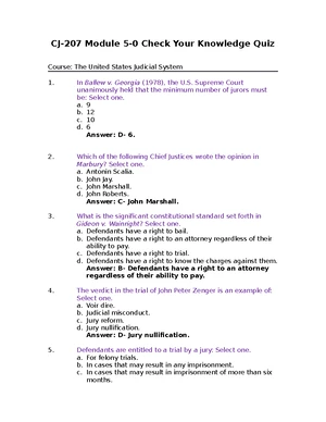 CJ 207 7-3 Quiz - Quiz for all of Module 7 - CJ-207 7-3 Module Seven Quiz Course: The United ...