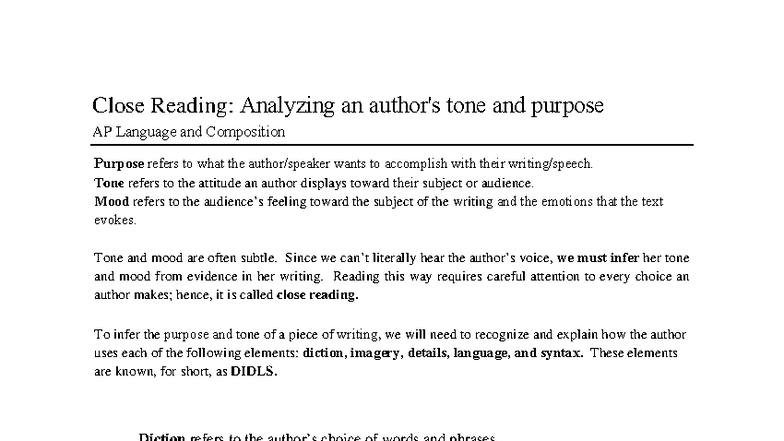 Rhetorical Analysis: Close Reading Strategies for AP Language - Studocu