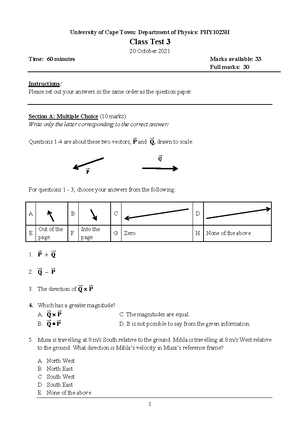 Grade 10 Physical Sciences Term 1 Test 2025 - Khanyisa Education Centre ...