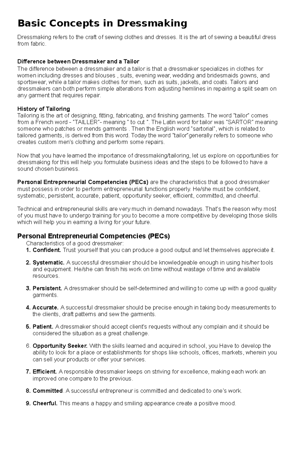 Pecs-Dressmaking: Understanding Dressmaker Skills & Business Ideas ...