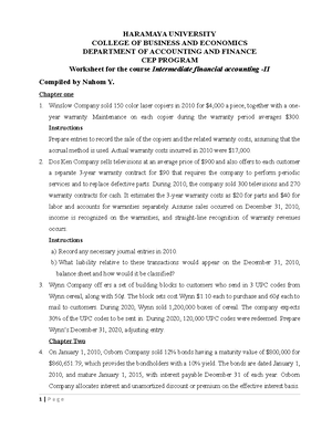 Introduction to Probability Handout - HARAMAYA UNIVERSITY COLLEGE OF COMPUTING AND INFORMATICS ...