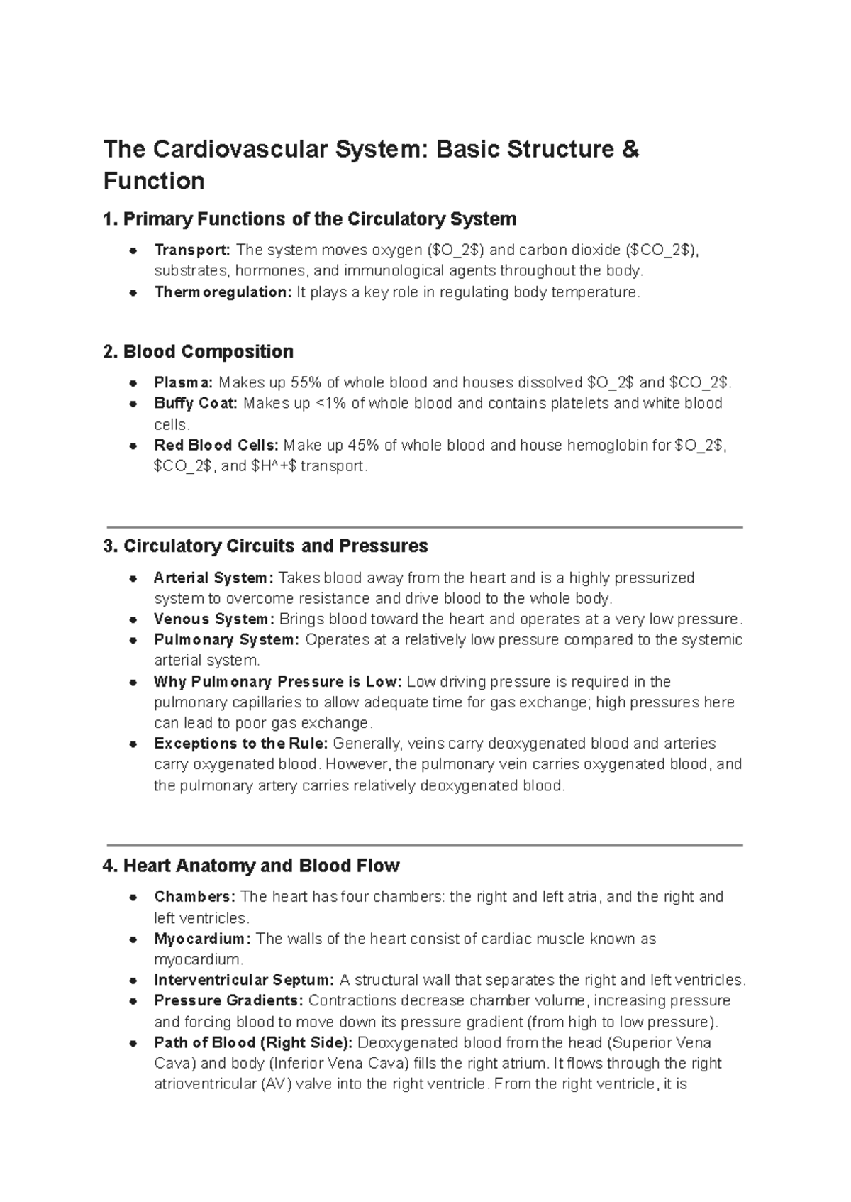 KINE 3012 Midterm 2: Cardiovascular System Overview - Studocu