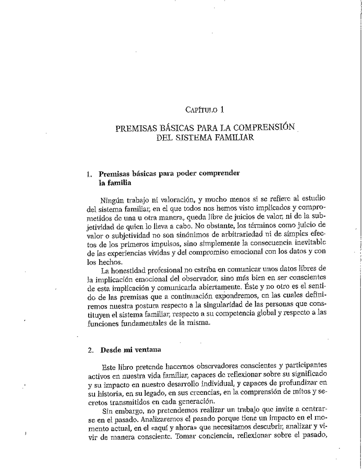 Lec. 2: Premisas Básicas para Comprender el Sistema Familiar - Studocu