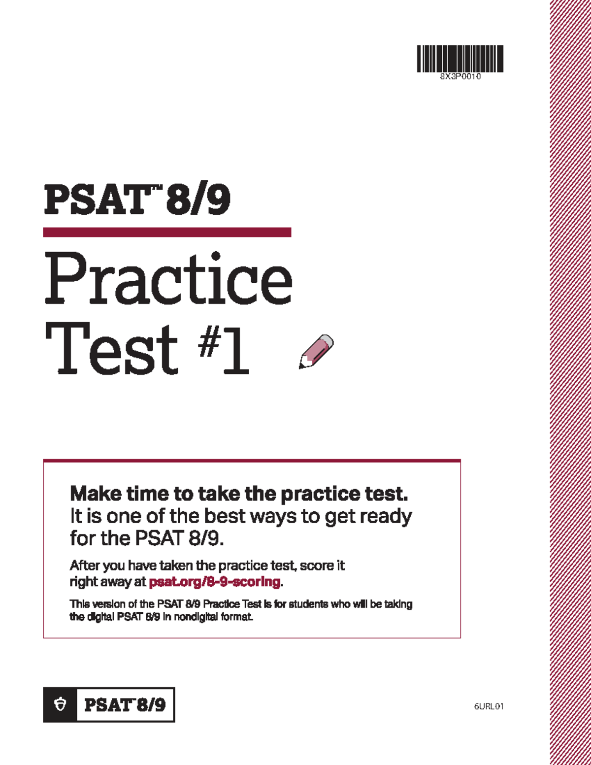 II 8X3P0010 PSAT Practice Test: Math Skills Review and Solutions - Studocu