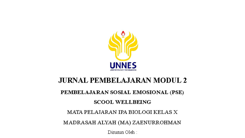 JURNAL MODUL 2: PEMBELAJARAN SOSIAL EMOSIONAL (PSE) KELAS X MA - Studocu