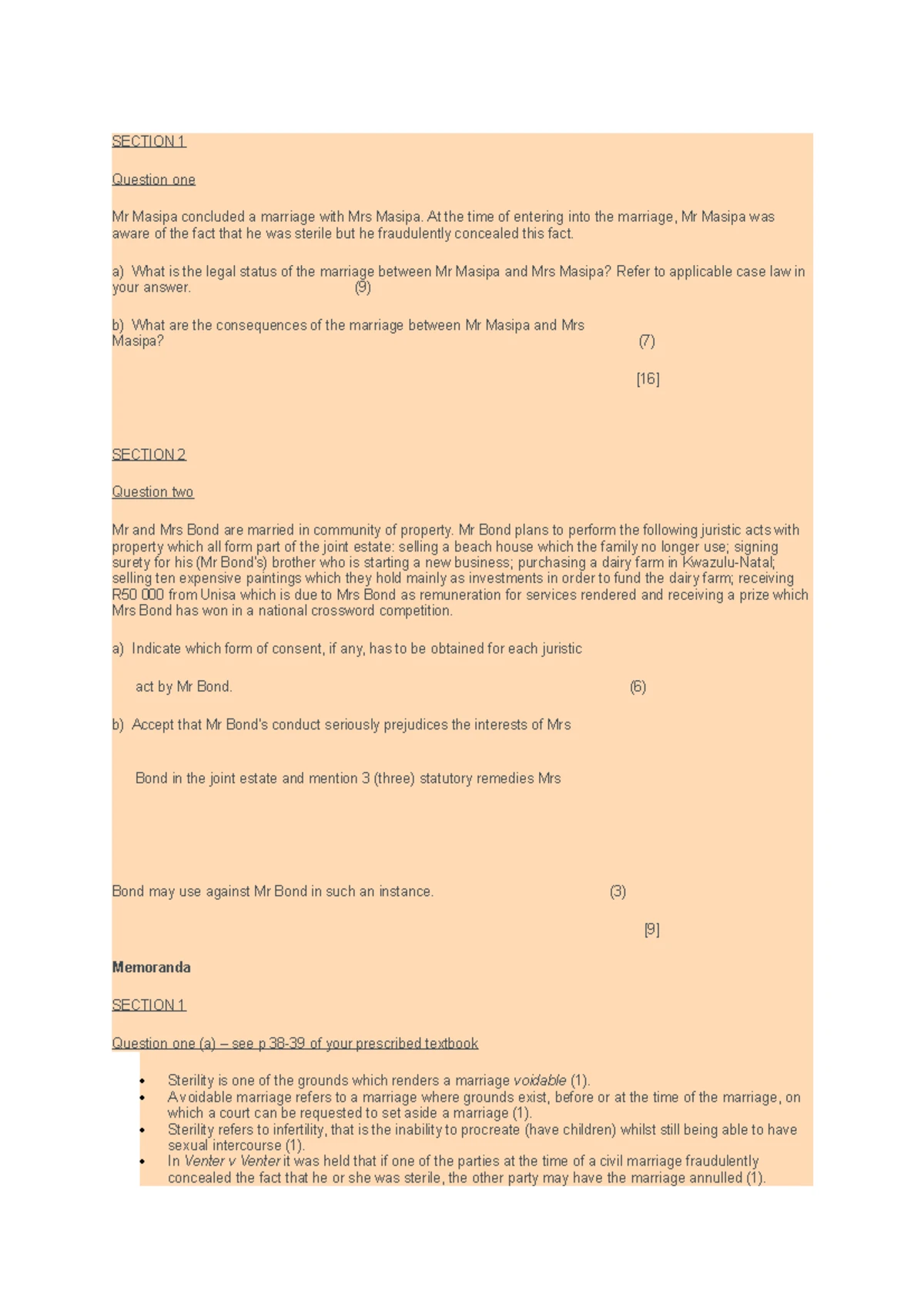 PVL2601 Exam Memos - EXAM PACK PVL 2601 T CONTENTS PAGE MAY JUNE -2019 ...