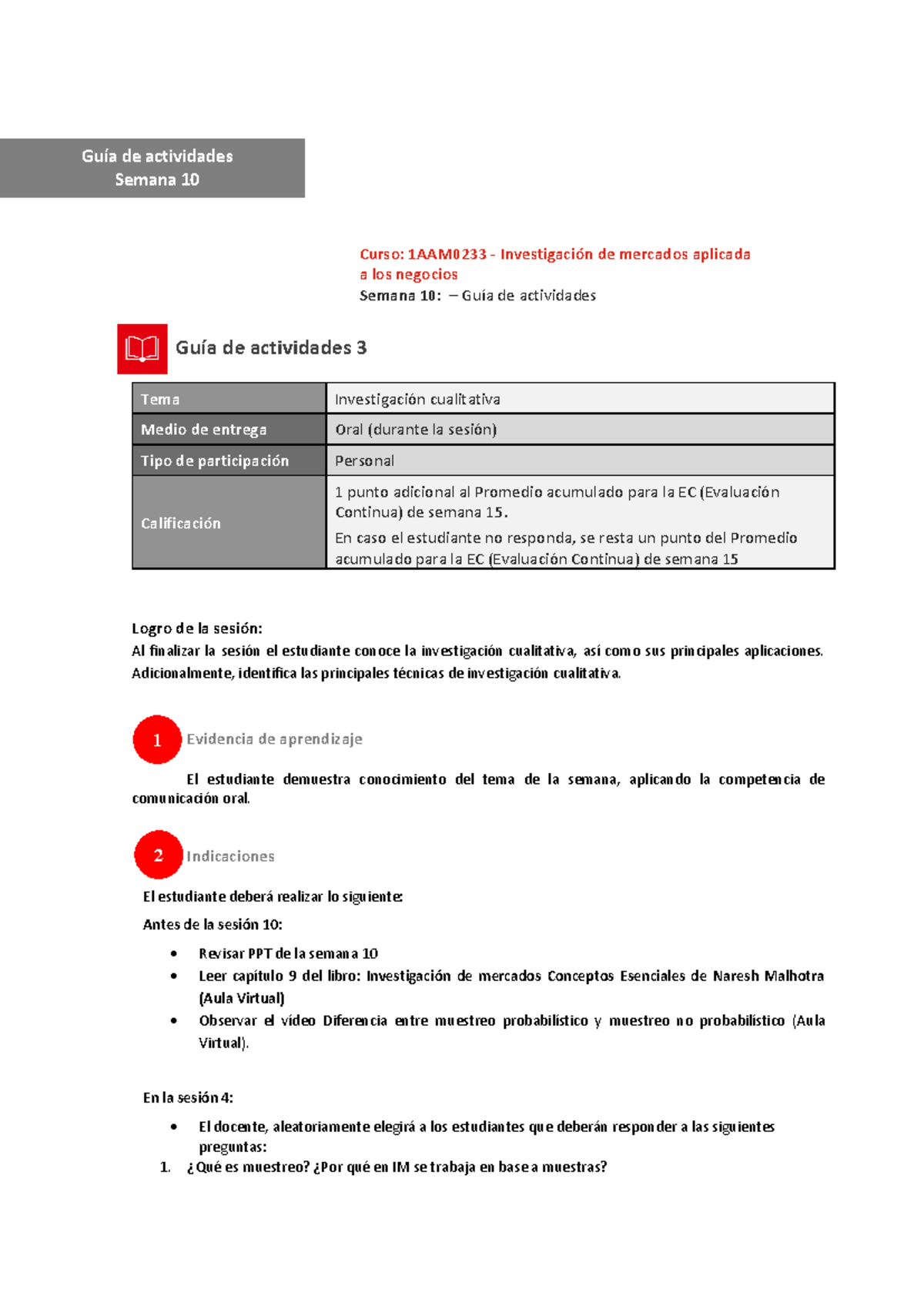Guía de Actividades 4 - Muestreo en Investigación Cuantitativa 1AAM0233 ...