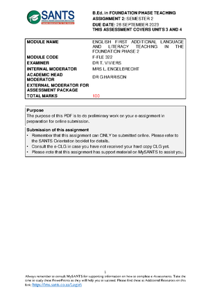 Life skills assignment 2 - 1 Always remember to consult MySANTS for ...