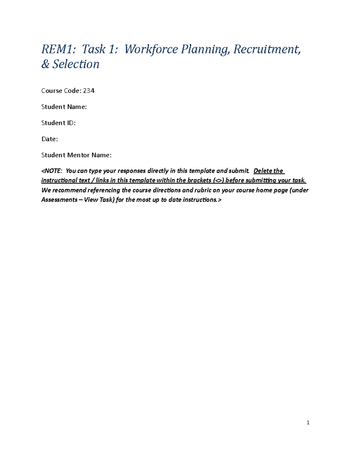 C234 Task 1: Workforce Planning & Recruitment Strategies Guide - Studocu
