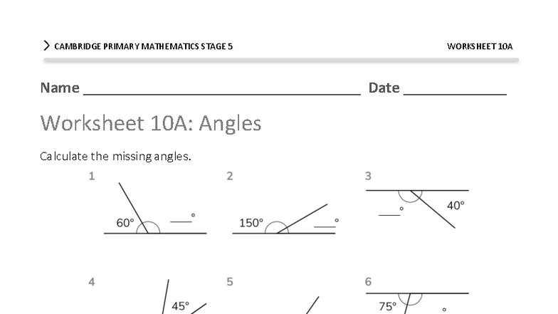 Prim maths 5 2ed tr diff ws 10a - Math - CAMBRIDGE PRIMARY MATHEMATICS ...