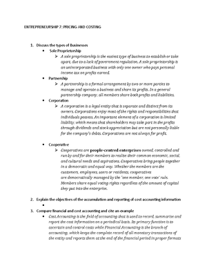 Module 2 Pricing AND Costing - MODULE 2 IN PRICING AND COSTING PRICING ...