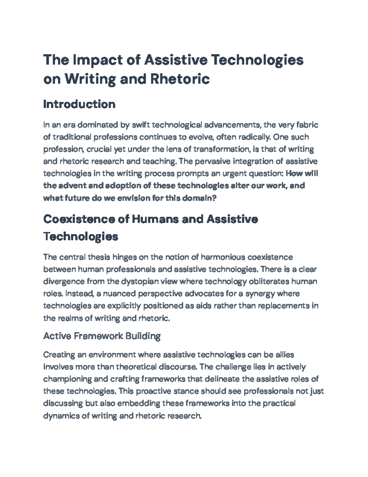 Enhancing Writing and Rhetoric: The Role of Assistive Technologies ...