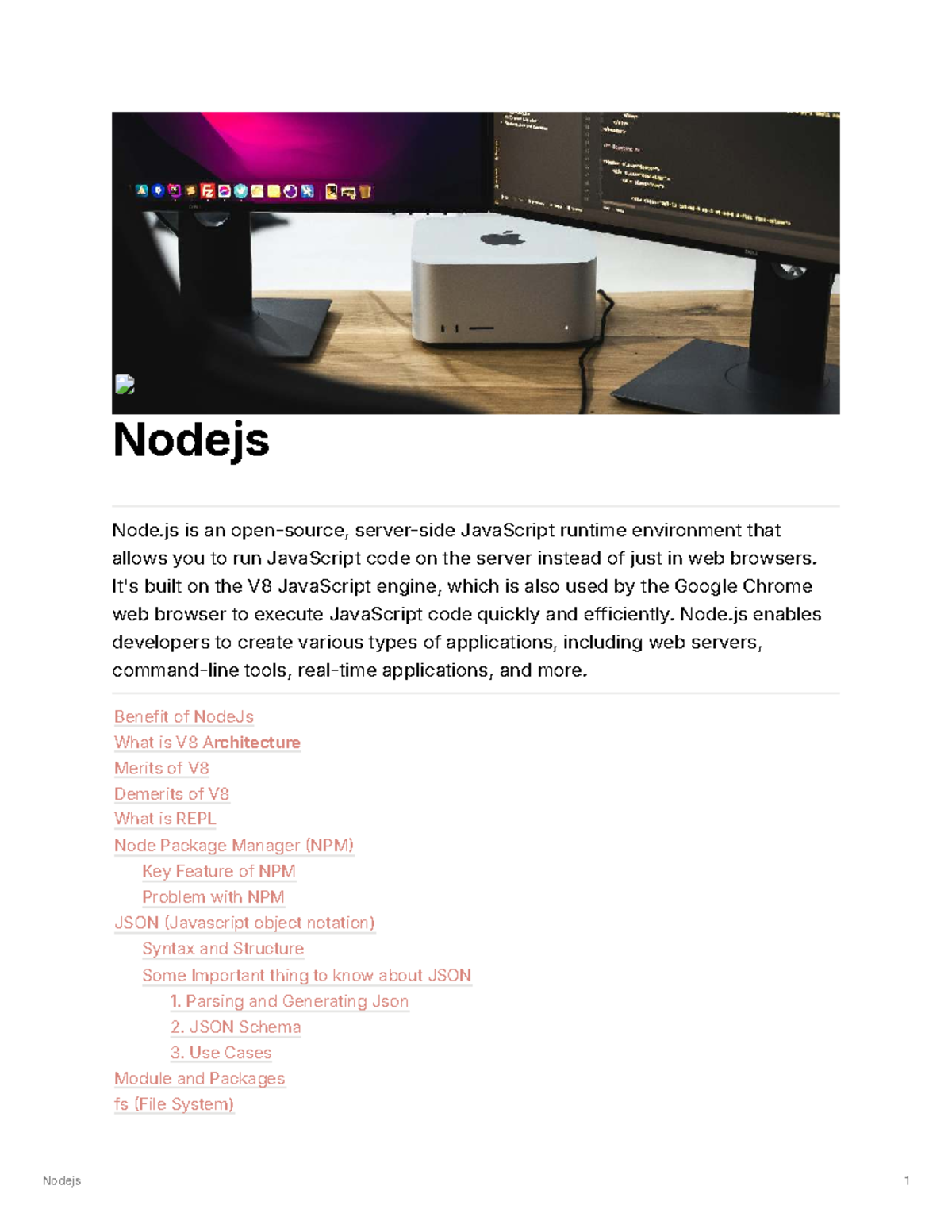 Node.js Notes: Understanding V8, NPM, and OS Module Features - Studocu