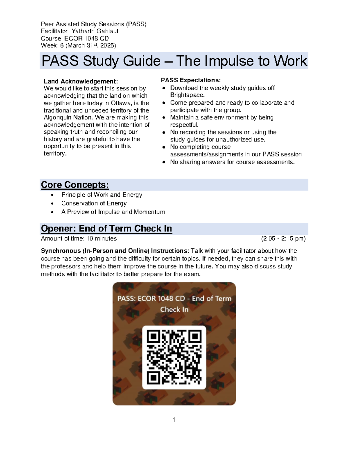 ECOR 1048 CD - Week 6 - PASS Study Guide & Practice Problems - Studocu