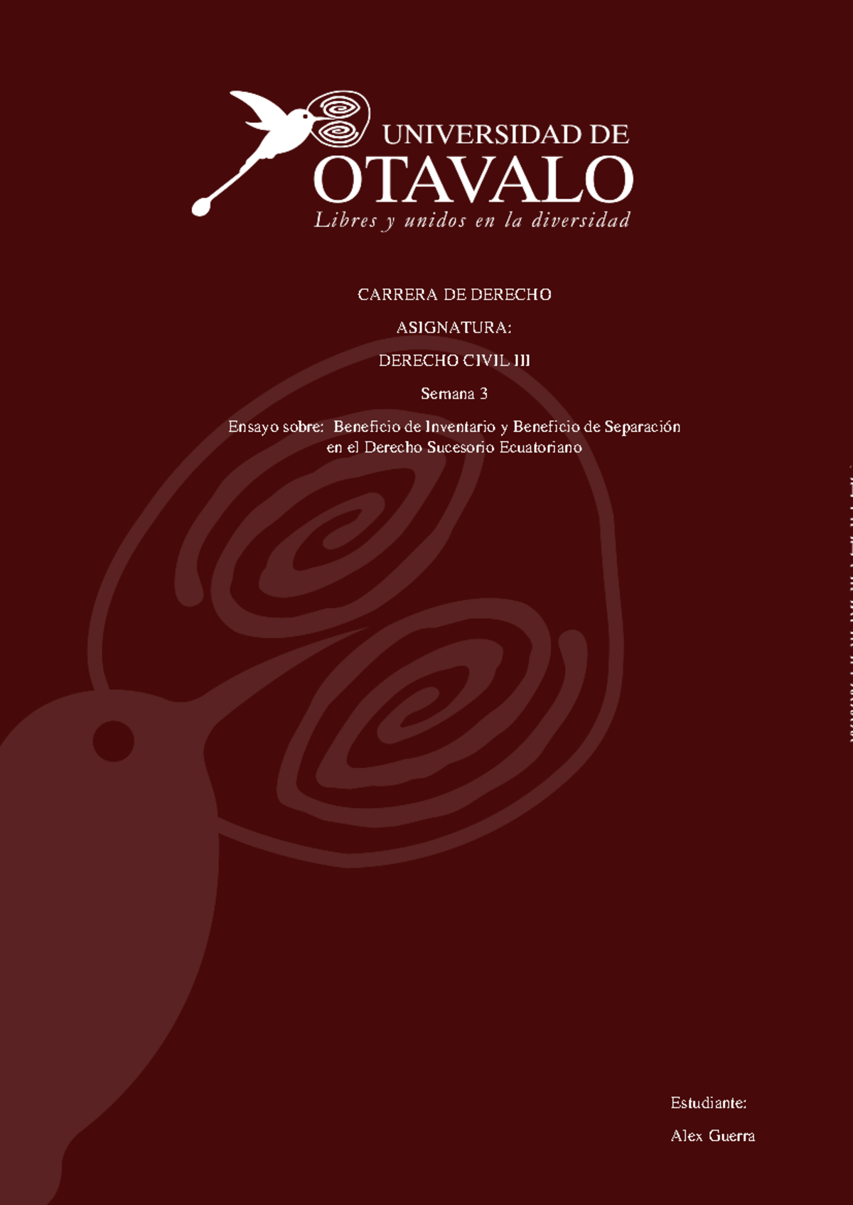Ensayo sobre Beneficio de Inventario y Separación en Derecho Civil ...
