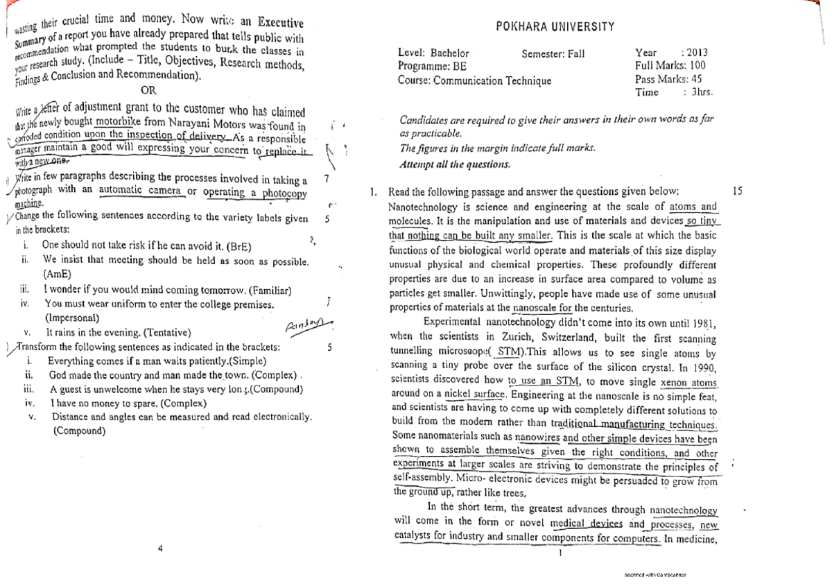 Communication 10 pastpapers - Civil Engineering - Studocu