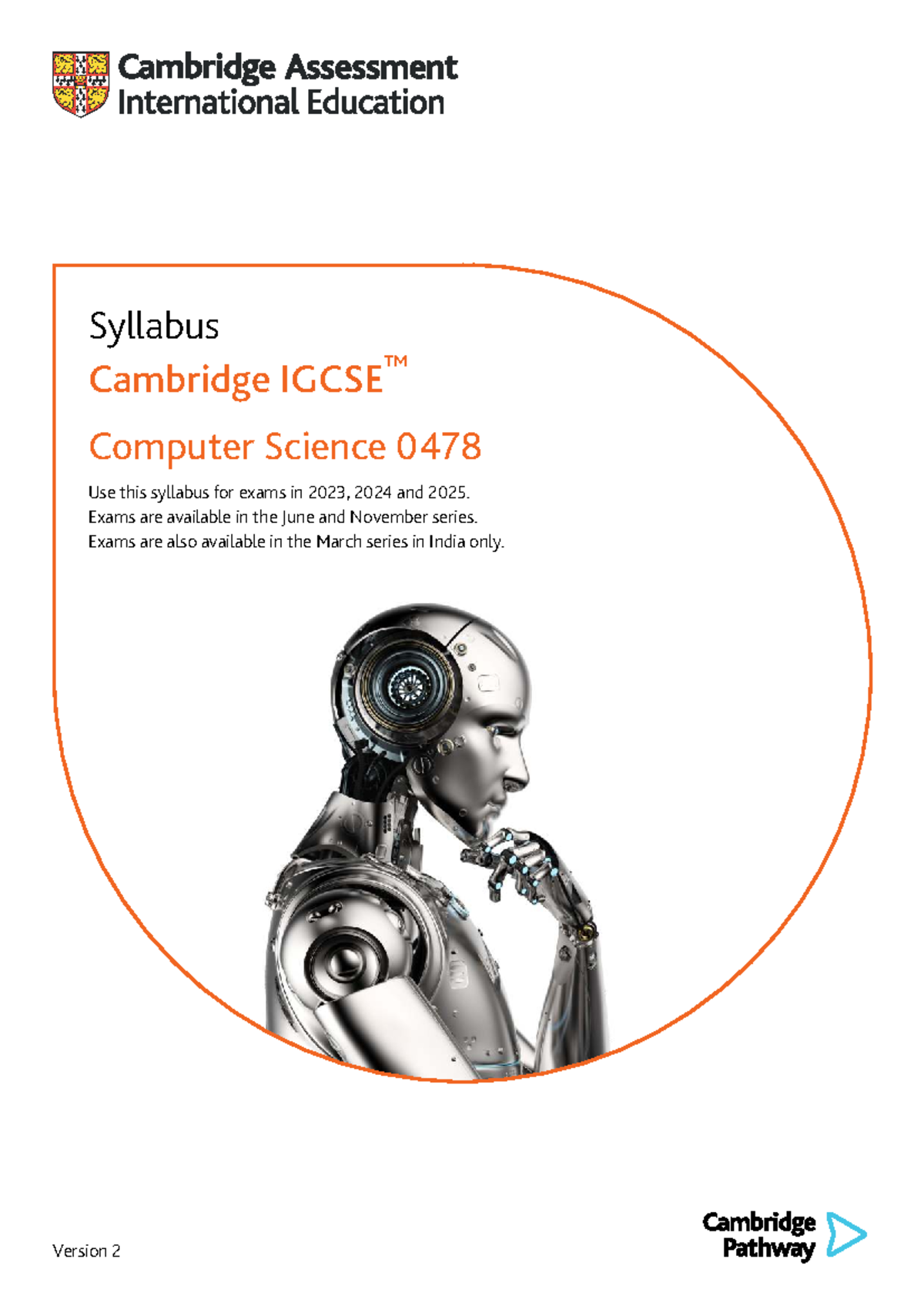 Cambridge IGCSE Computer Science 0478 Syllabus Overview (2023-2025) - Studocu