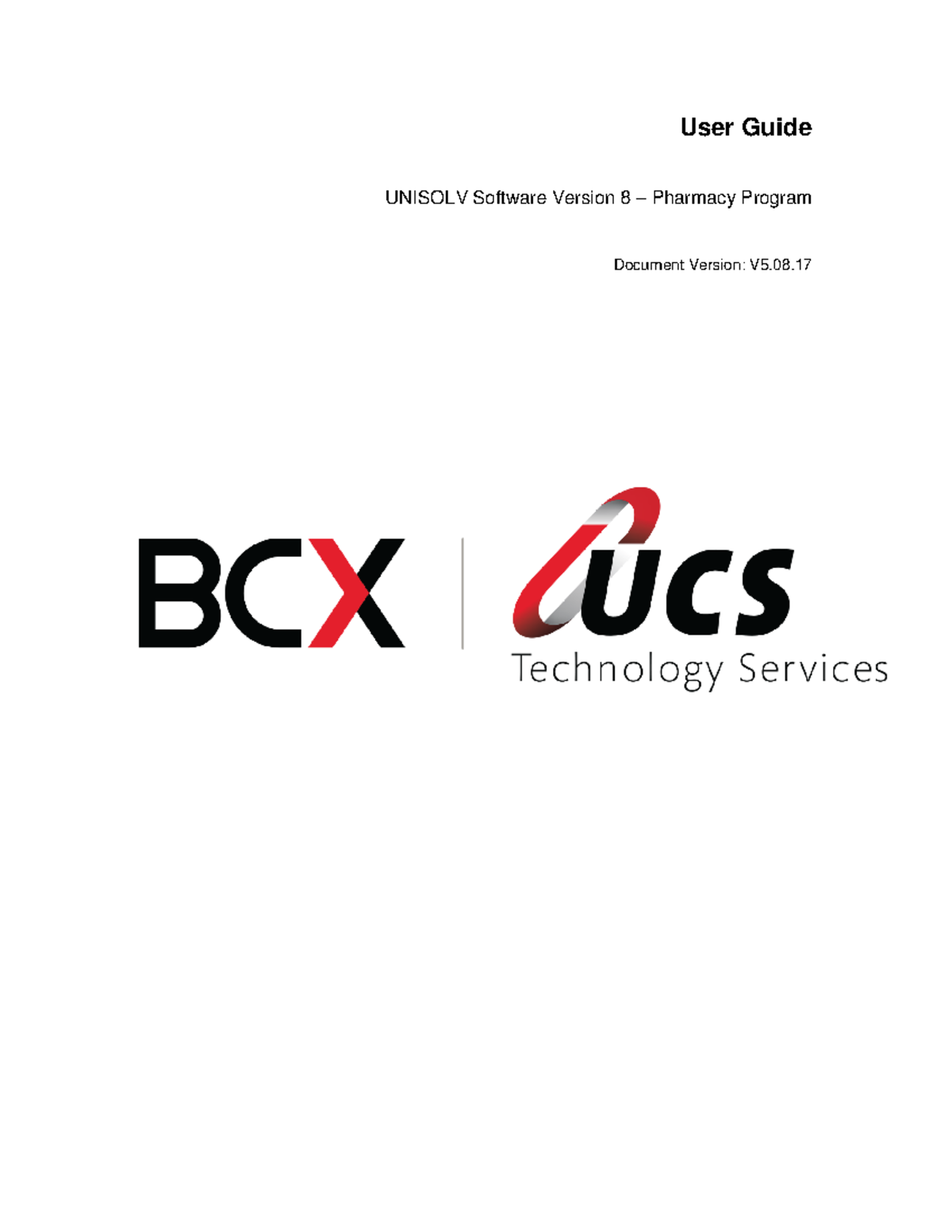 User Guide: UNISOLV Software V8 - Pharmacy Program Module 1 - Studocu