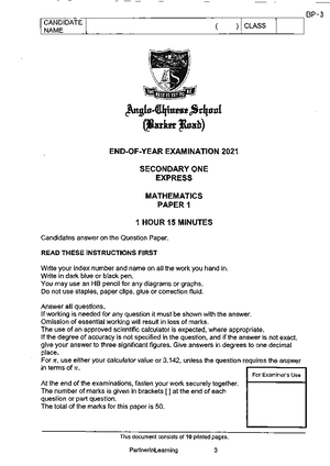 S8/02 Mathematics Stage 8 Paper 2 Mark Scheme 2024 - Studocu