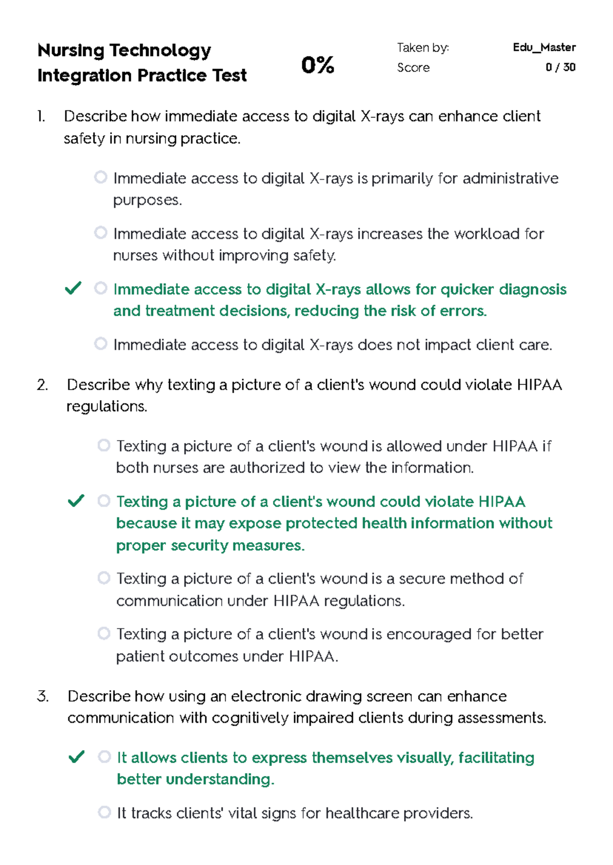Nursing Technology Integration Practice Test 1 - Key Insights and ...