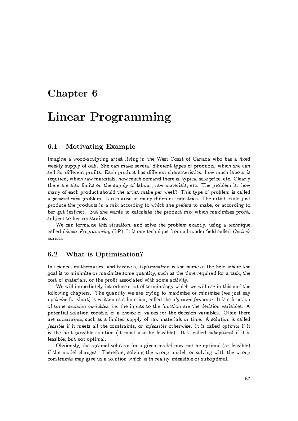 MIS BA 20252026: Chapter 6 - Linear Programming Concepts and ...