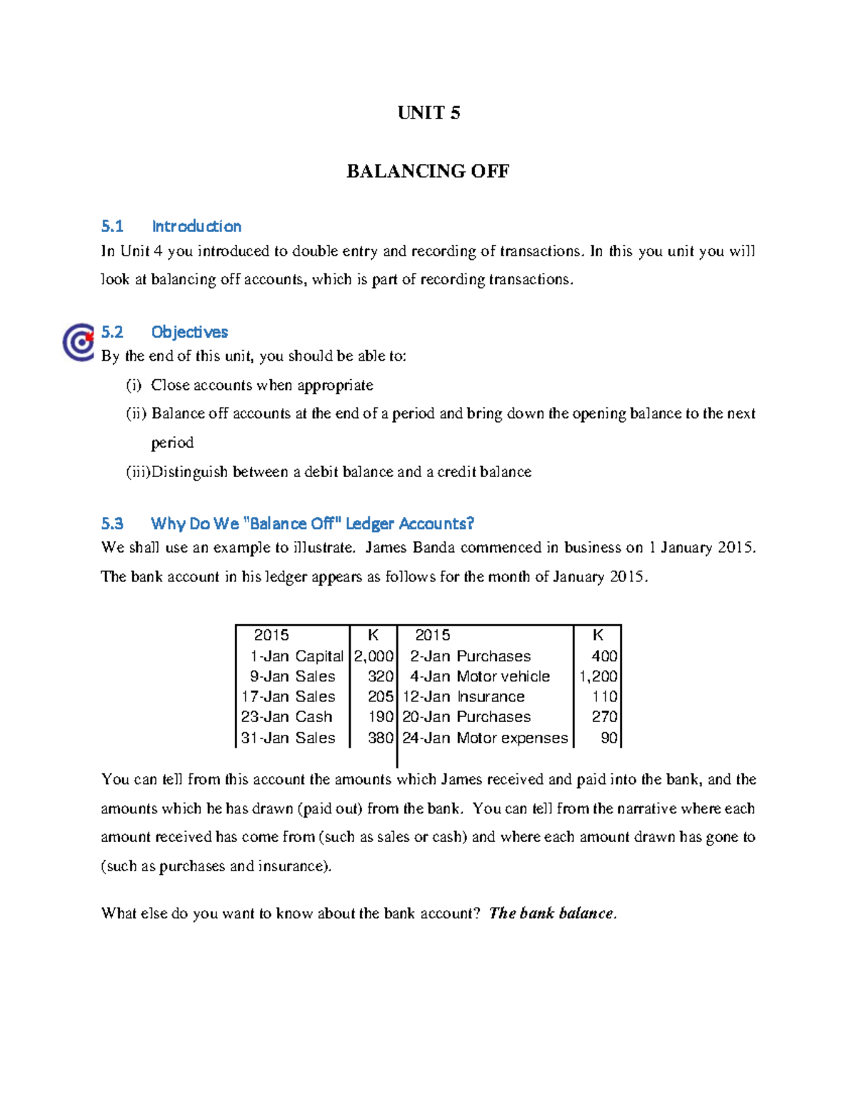 UNIT 5: Balancing Off Accounts - Financial Reports Overview - Studocu