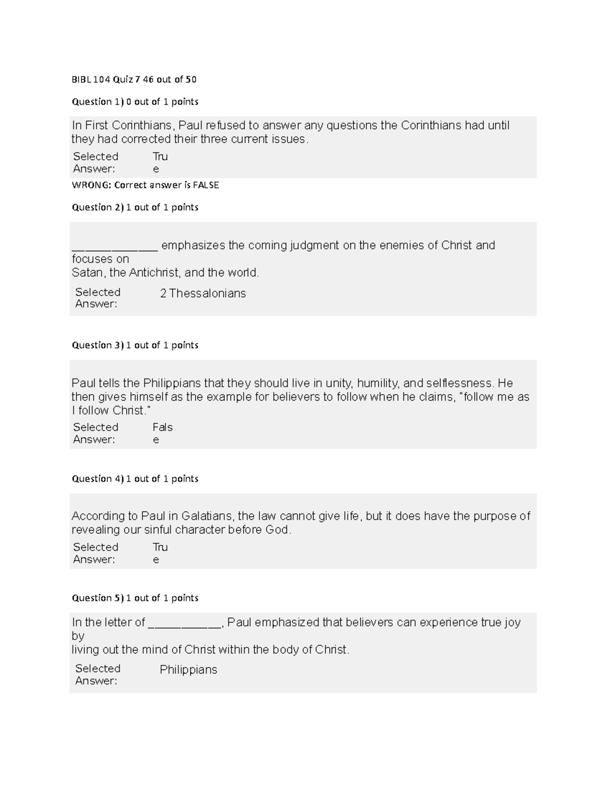 BIBL 104 Quiz 7 - Review of Key Questions from Chapter 7 - Studocu