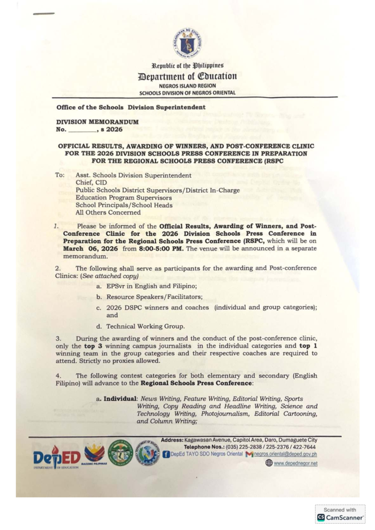 2026 DSPC Official Results and Awarding Ceremony Details - Studocu
