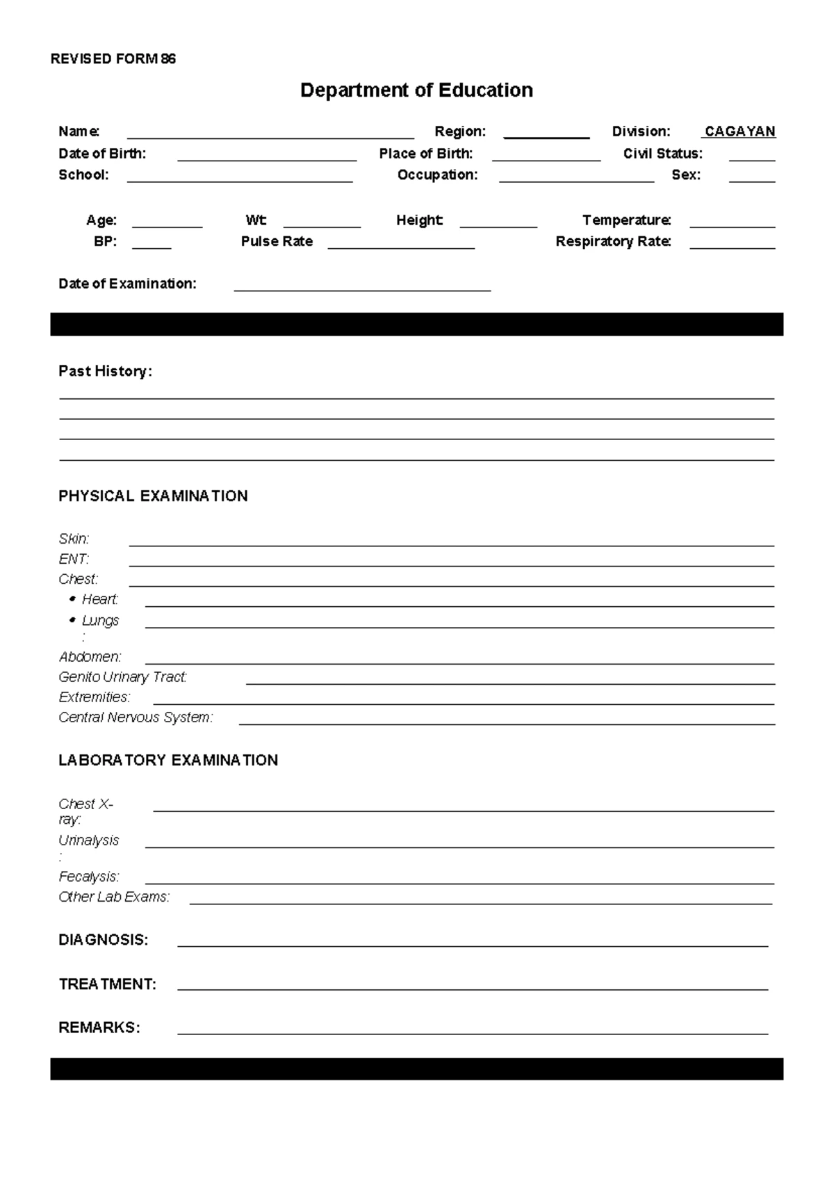 Sf10 Request Form - sample only - Republic of the Philippines ...