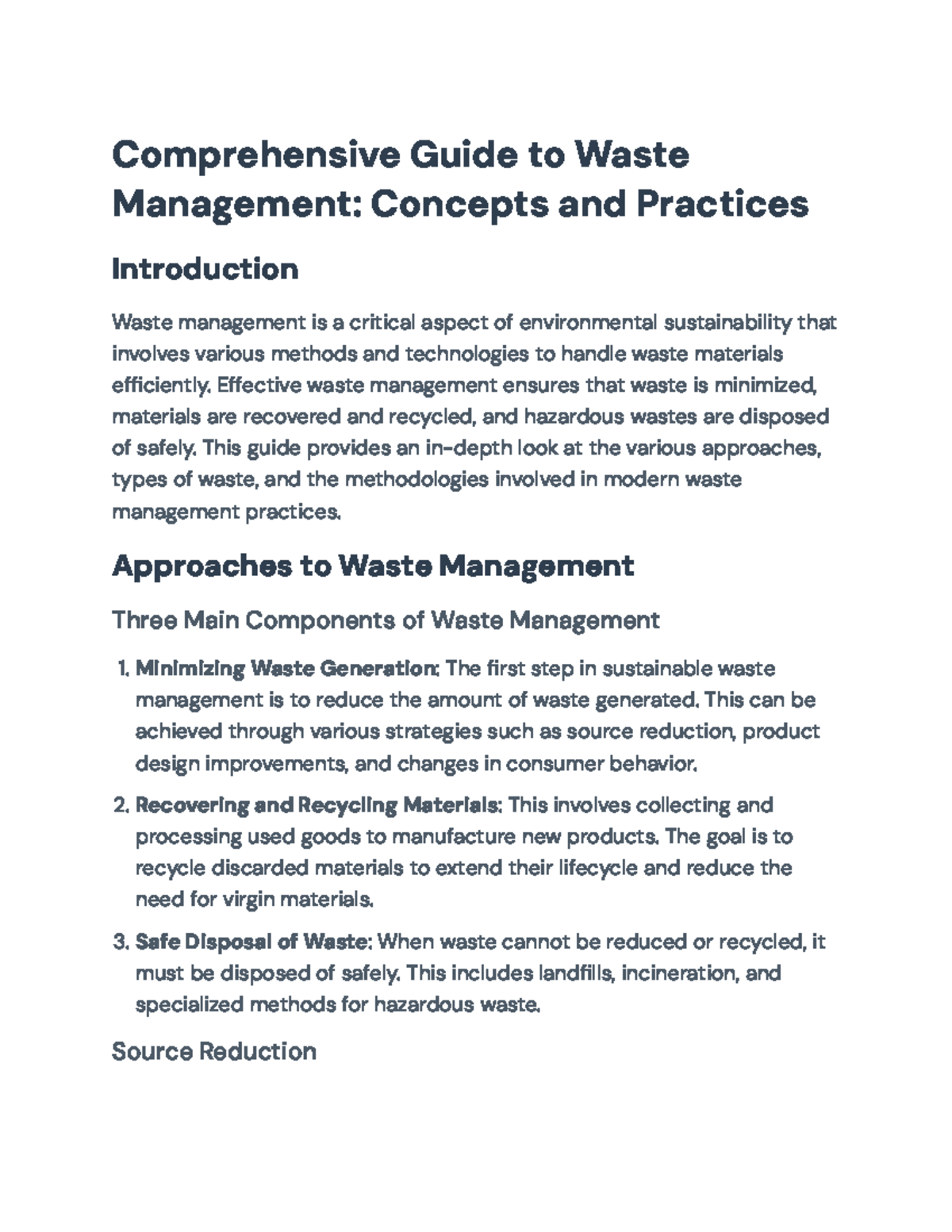 Comprehensive Guide to Waste Management: Concepts and Practices ...