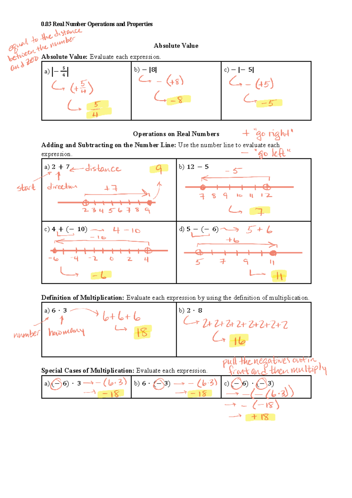 Real Number Operations and Properties Practice Exercises - Studocu