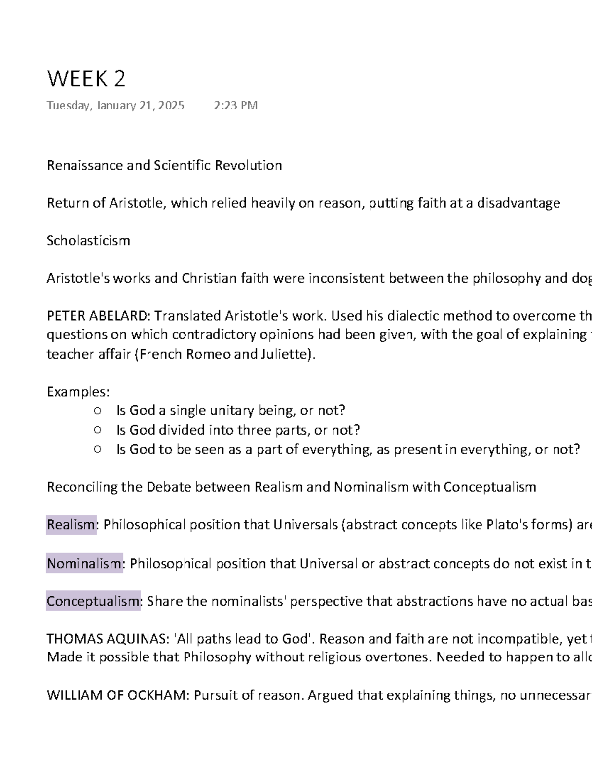 Lesson 2 - PSYCH 305 - Renaissance and Scientific Revolution Return of ...