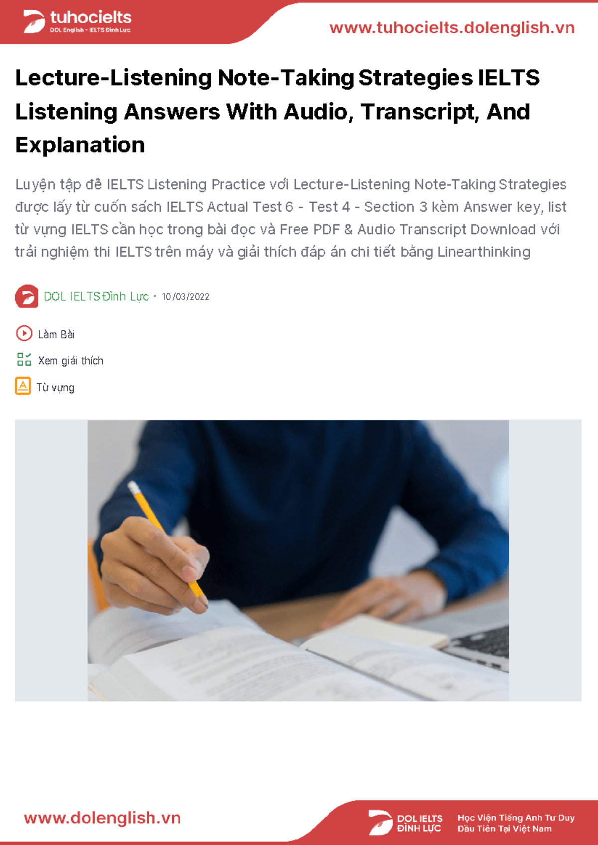 Lecture Listening Note-Taking Strategies for IELTS Preparation - Studocu