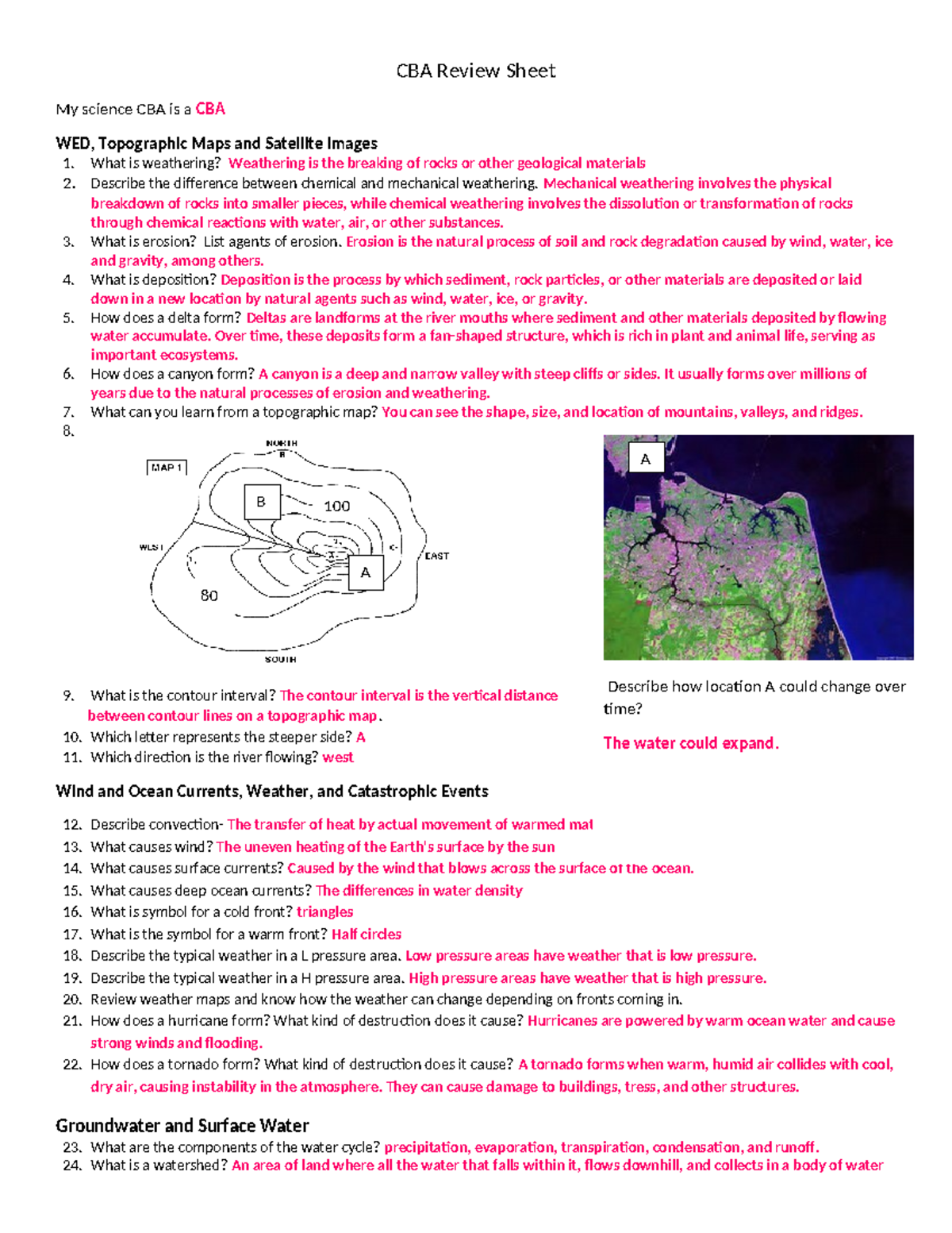 CBA WED Semester 2 Review: Weathering, Erosion, and Ecology Concepts ...