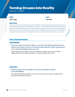 Ch 7 lesson 5 - free work - CHAPTER 7, LESSON 5 NAME DATE DIRECTIONS ...