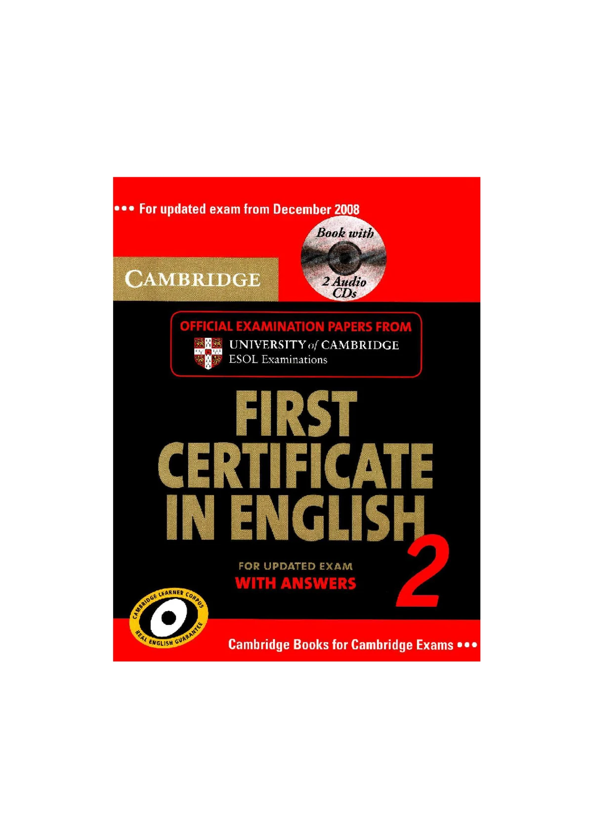 Cambridge papers FCE b2 first practice for exam - For updated exam from December 2008 Book with ...