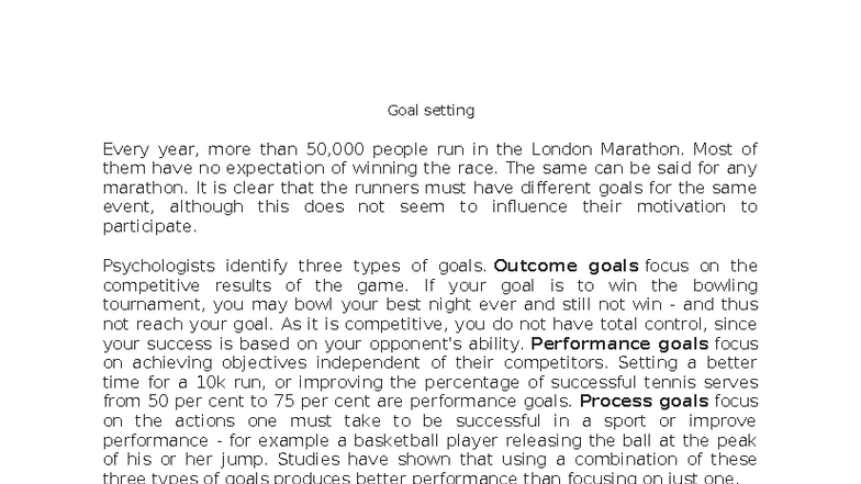 Goal Setting Strategies for English Topic 2 II Year - Studocu