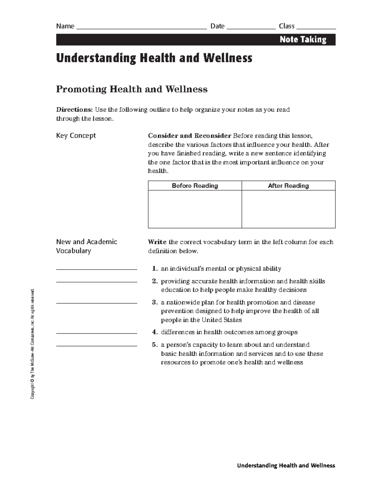 1.4 Note Taking Activity: Understanding Health & Wellness Factors - Studocu
