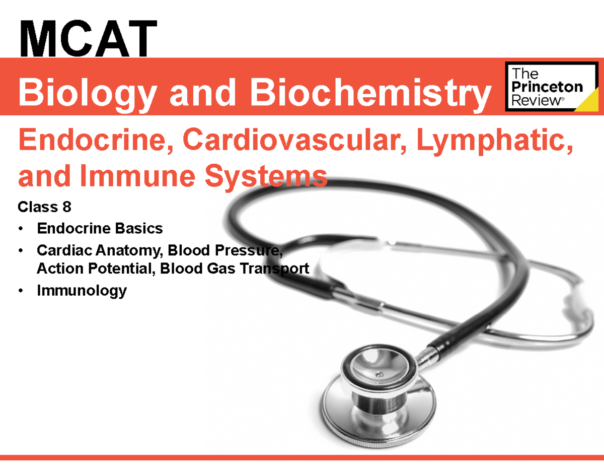 MCAT Biology Lecture 8: Endocrine, Cardiovascular, and Immune Systems ...