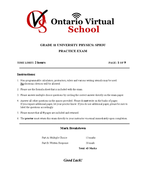 Physics - Grade: 11 - High School - Canada - Studocu