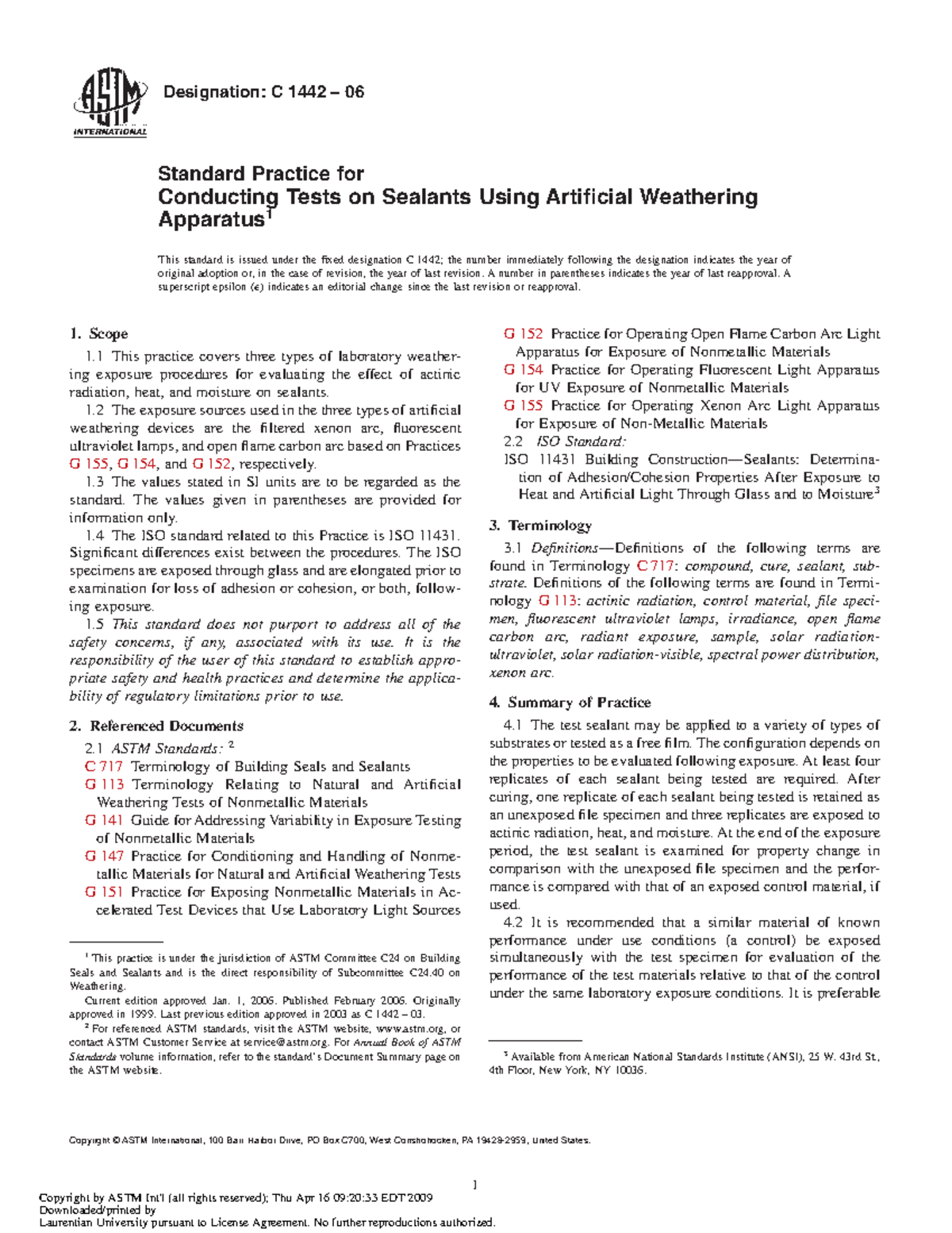 ASTM C1442-06 - ASTM - Designation: C 1442 – 06 Standard Practice for ...
