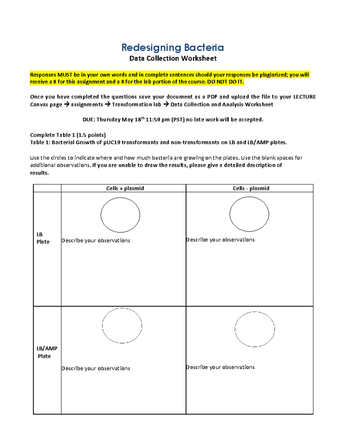 Transformation - Data Collection Worksheet & Analysis-2 - Redesigning ...