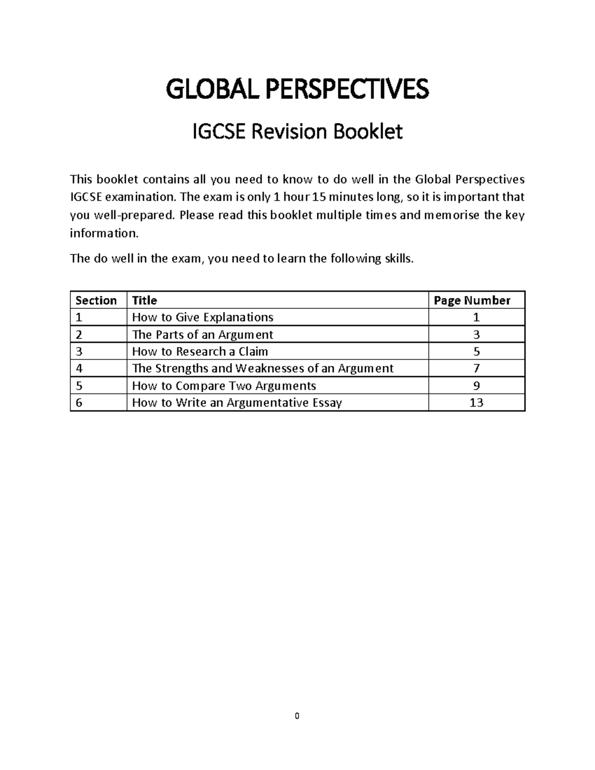 IGCSE Global Perspectives Revision Guide: Key Exam Strategies - Studocu