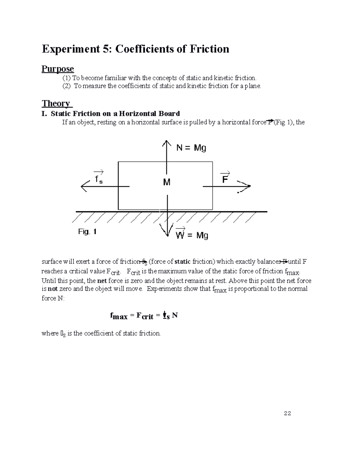 Lab Report on Coefficients of Friction - Experiment 05 - Studocu